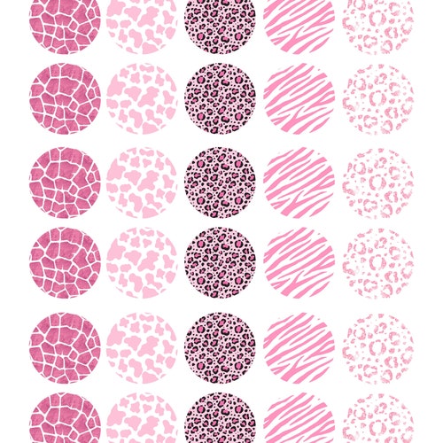 Leopard & Pink Heart Cupcake Toppers Animal Print | Etsy