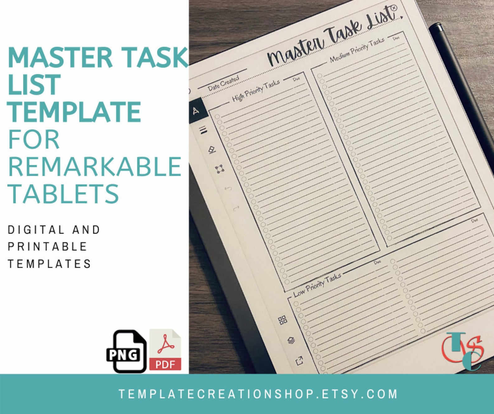 master-task-list-remarkable-1-and-2-compatible-template-etsy