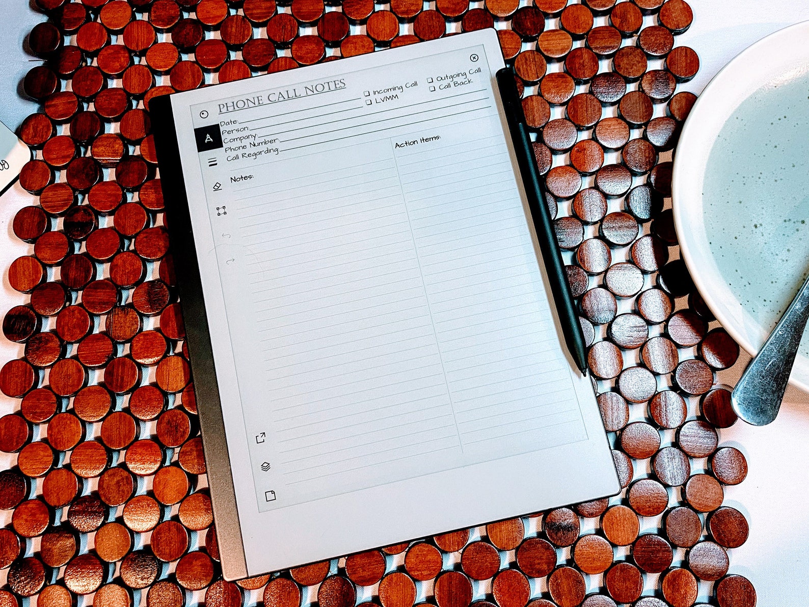 Phone Call Pad Remarkable 1 and 2 Compatible Templates 100 - Etsy