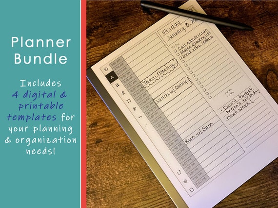 ReMarkable 2 Templates Planner Bundle Monthly Planner Etsy