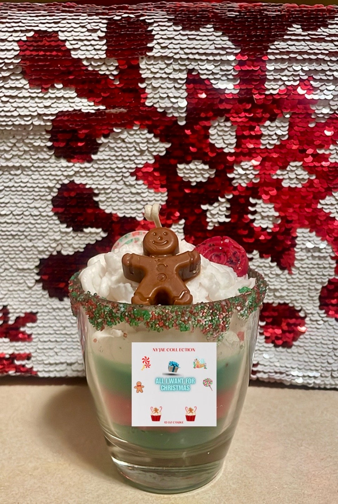 All I Want for Christmas Candle 12oz Iced Ginger Snaps or - Etsy
