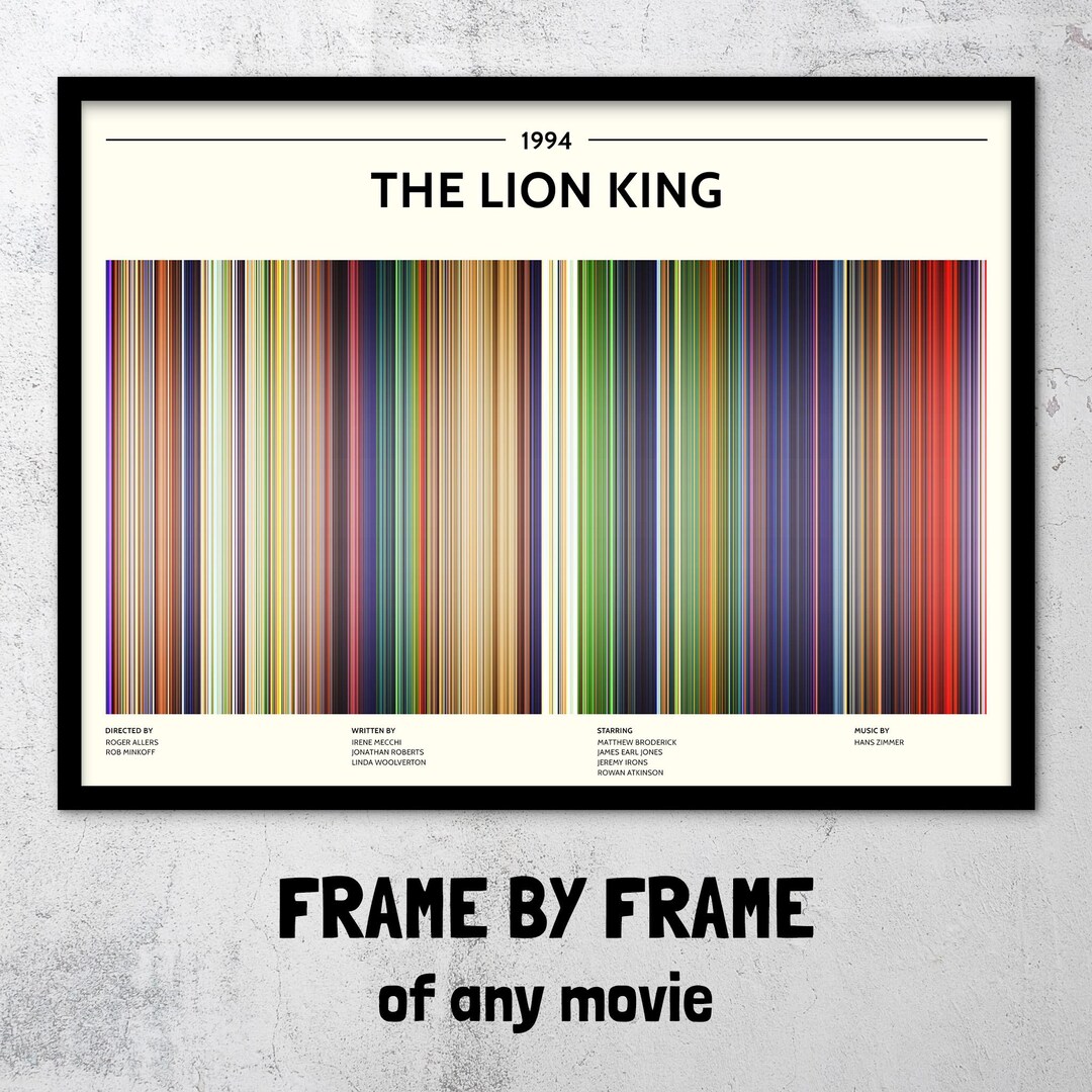 The Lion King 1994 Movie Art Print Movie Palette Movie Barcode Gift for ...