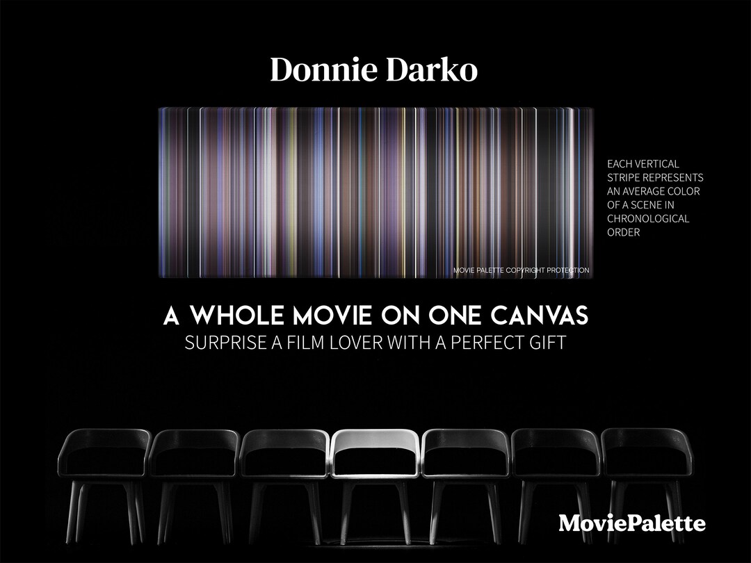 Donnie Darko 2001 Movie on Canvas Movie Palette Movie Barcode Gift for ...