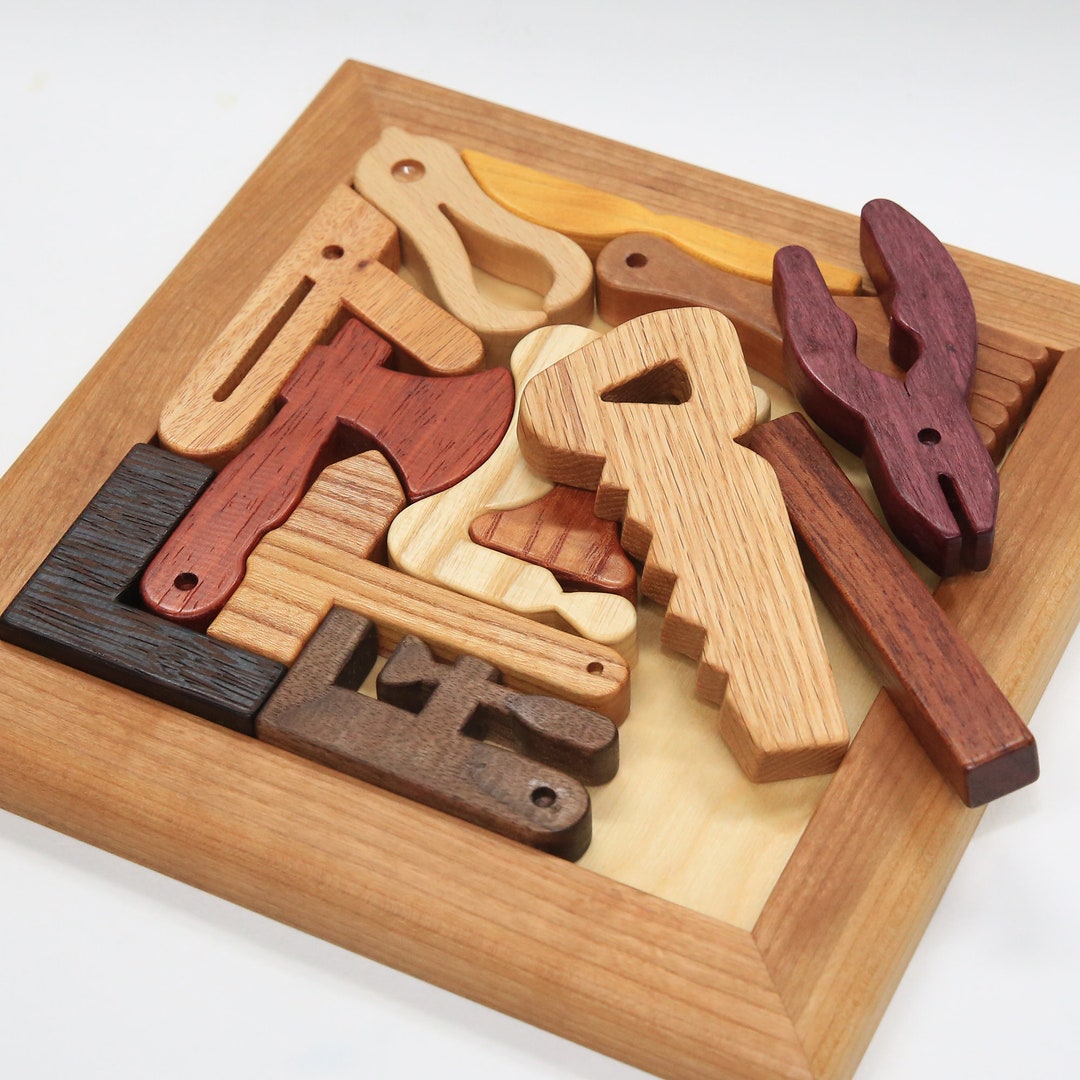 Woodworking Puzzle Plan: Scroll Saw Tools Shape (PDF) - Etsy