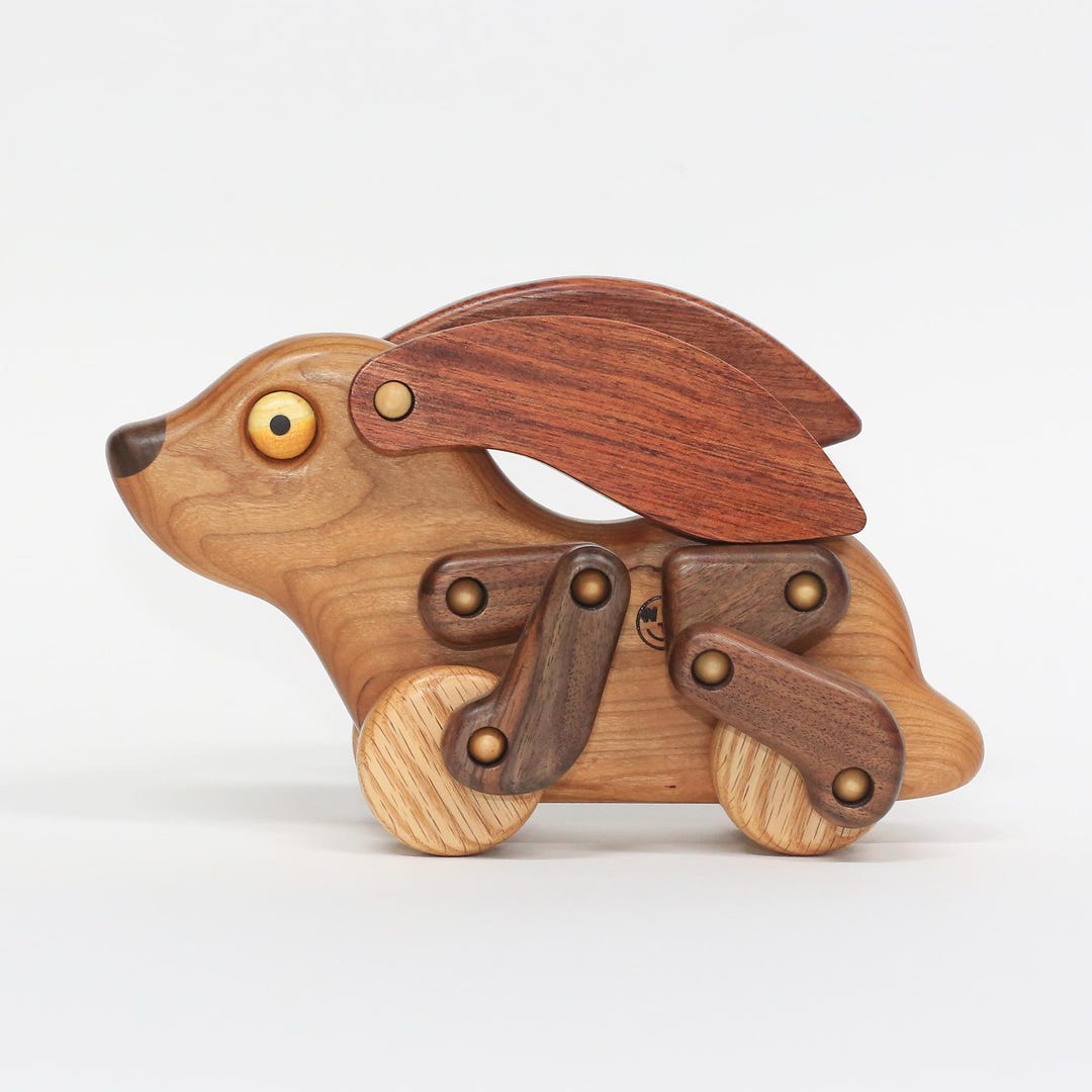 Automata Rabbit Wooden Toy Plan: Moving Wheels (PDF) - Etsy
