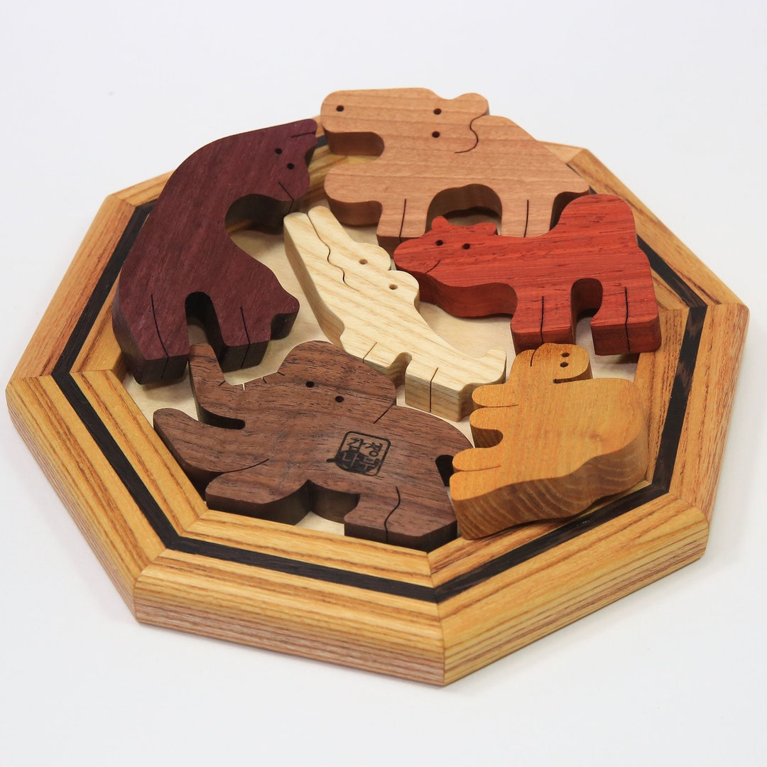 PDF PLAN : Octagon Animals, Wood Puzzle, Puzzle Template, Animal Toys ...