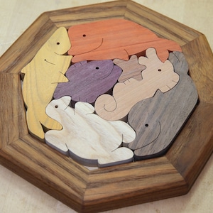 PDF PLAN : Octagon Puzzle, Wood Puzzle, Puzzle Template, Animal Toys ...