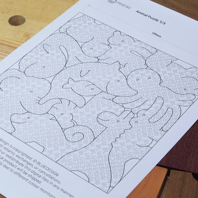 Animal Shape Wood Puzzle Plan: Scroll Saw Template (PDF) - Etsy