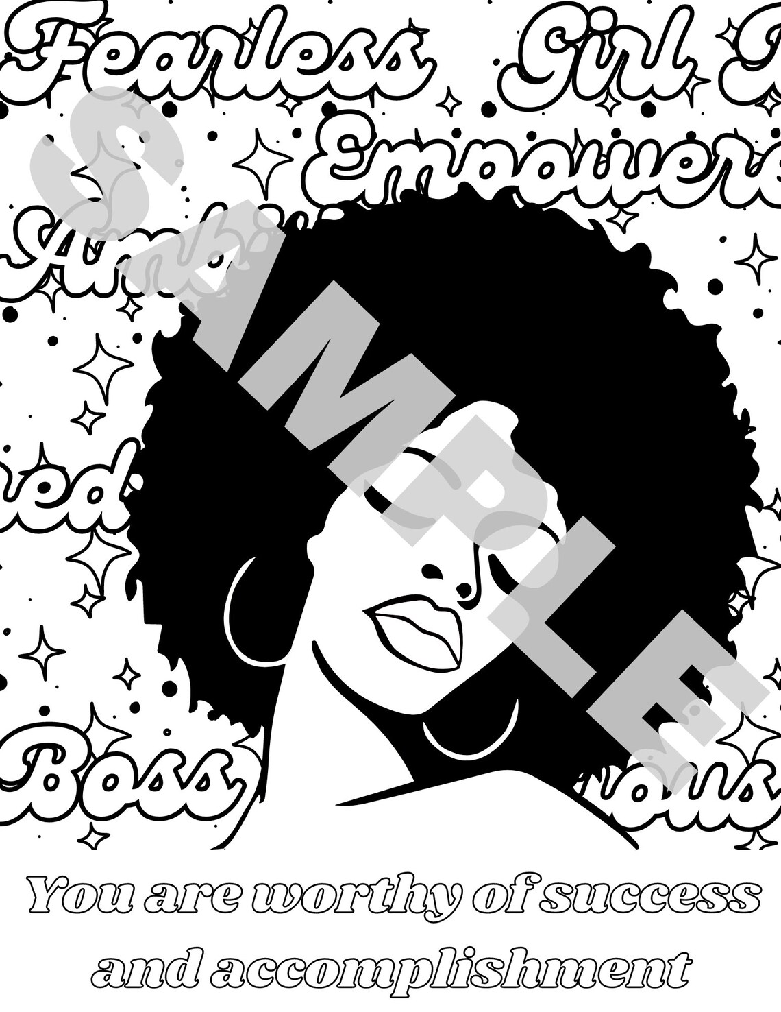 Empower Coloring Page - Printable Adult Coloring Sheet - Etsy
