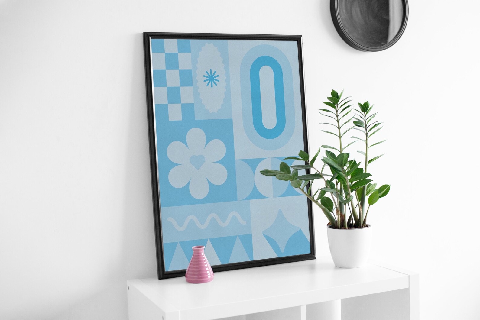 BLUE GARDEN A4 A5 Pastel Blue Contemporary Poster Print - Etsy UK