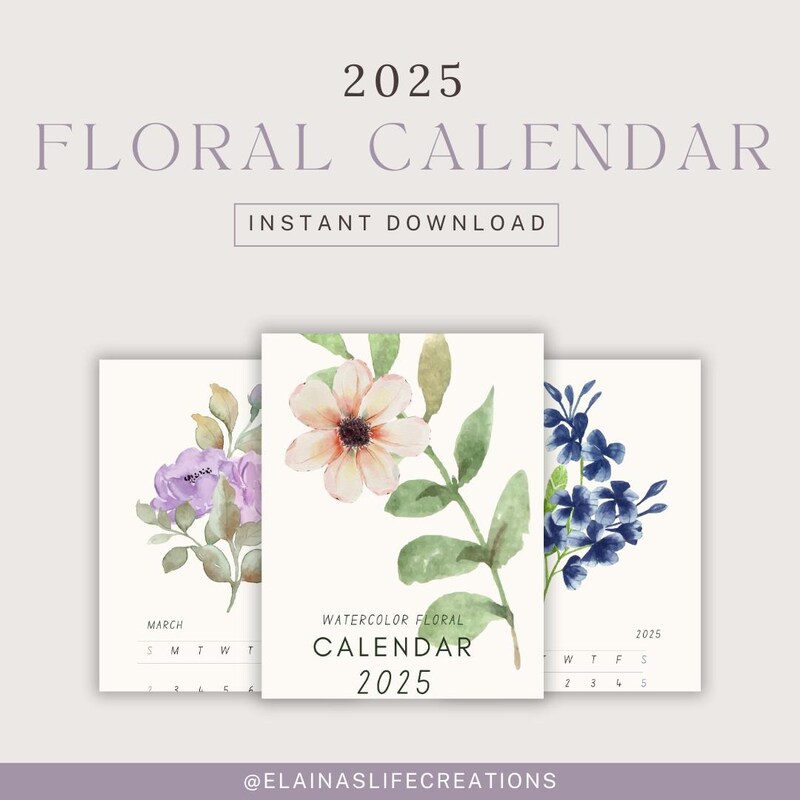 Watercolor Calendar - Etsy