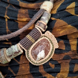 Handmade Micro Macrame Fossilezed Stone Statement Necklace - Etsy