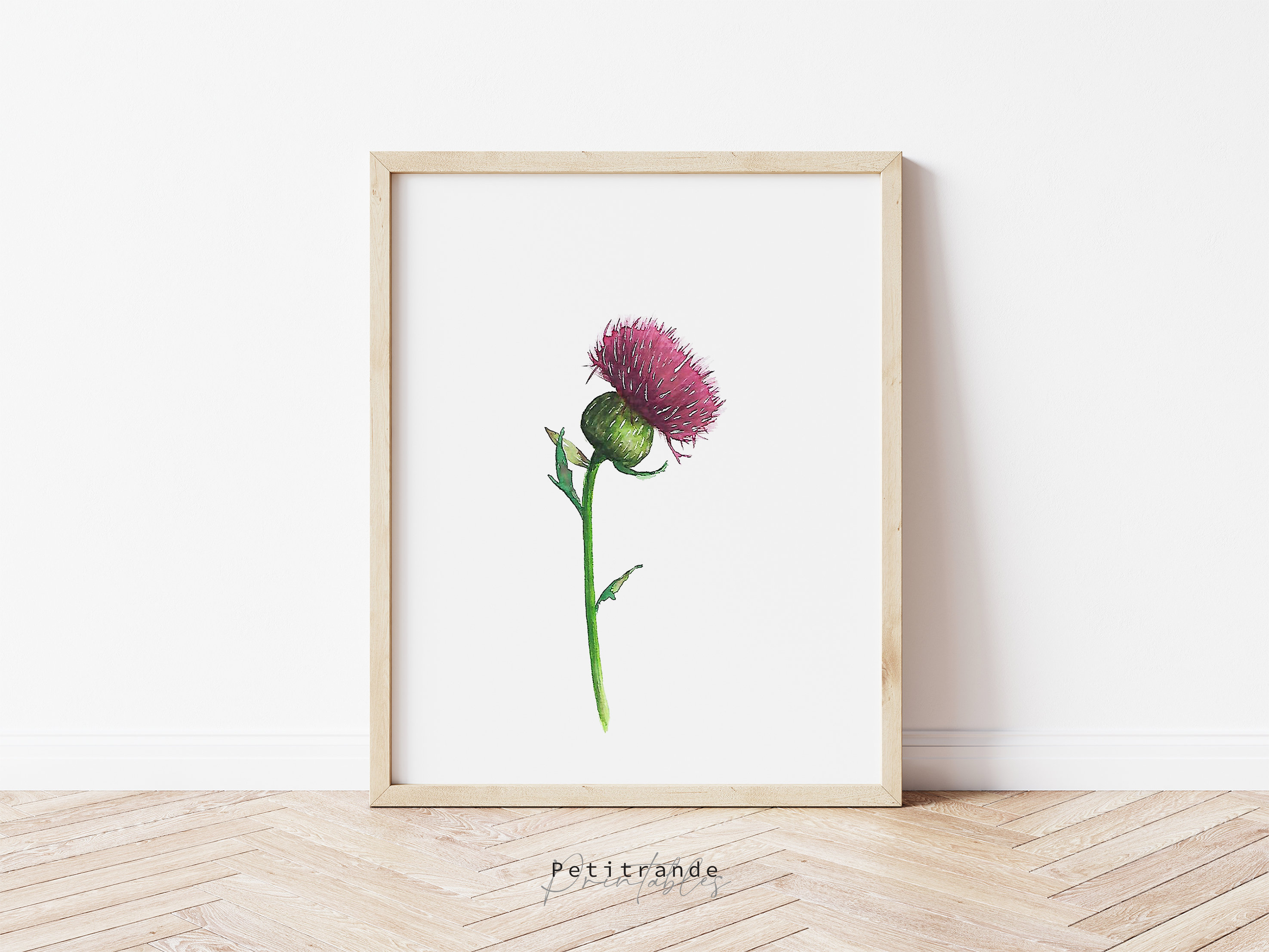 Thistle Print, Botanical Wall Art Prints, Flower Printable Wall Art ...