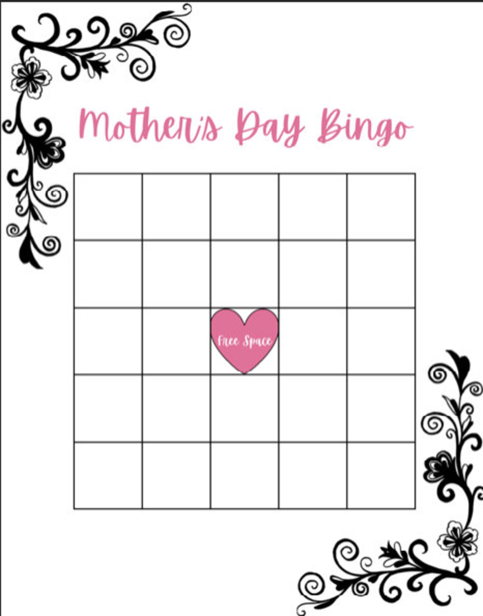 Mother's Day Bingo Card - Etsy