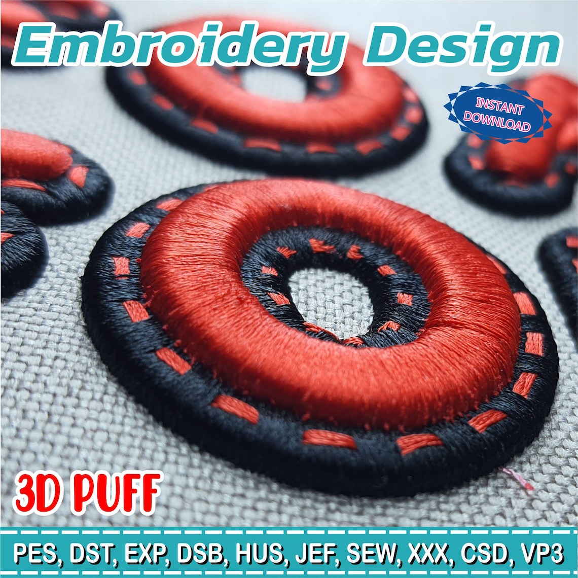Design to Embroider 3D Foamy Cap / Round Double 3D Font / Puff Foam ...