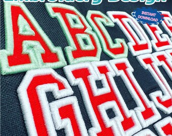 Design to Embroider 3D Foamy Cap / 3D College Puff Foam Embroidery Font / Embossed Embroidery ...