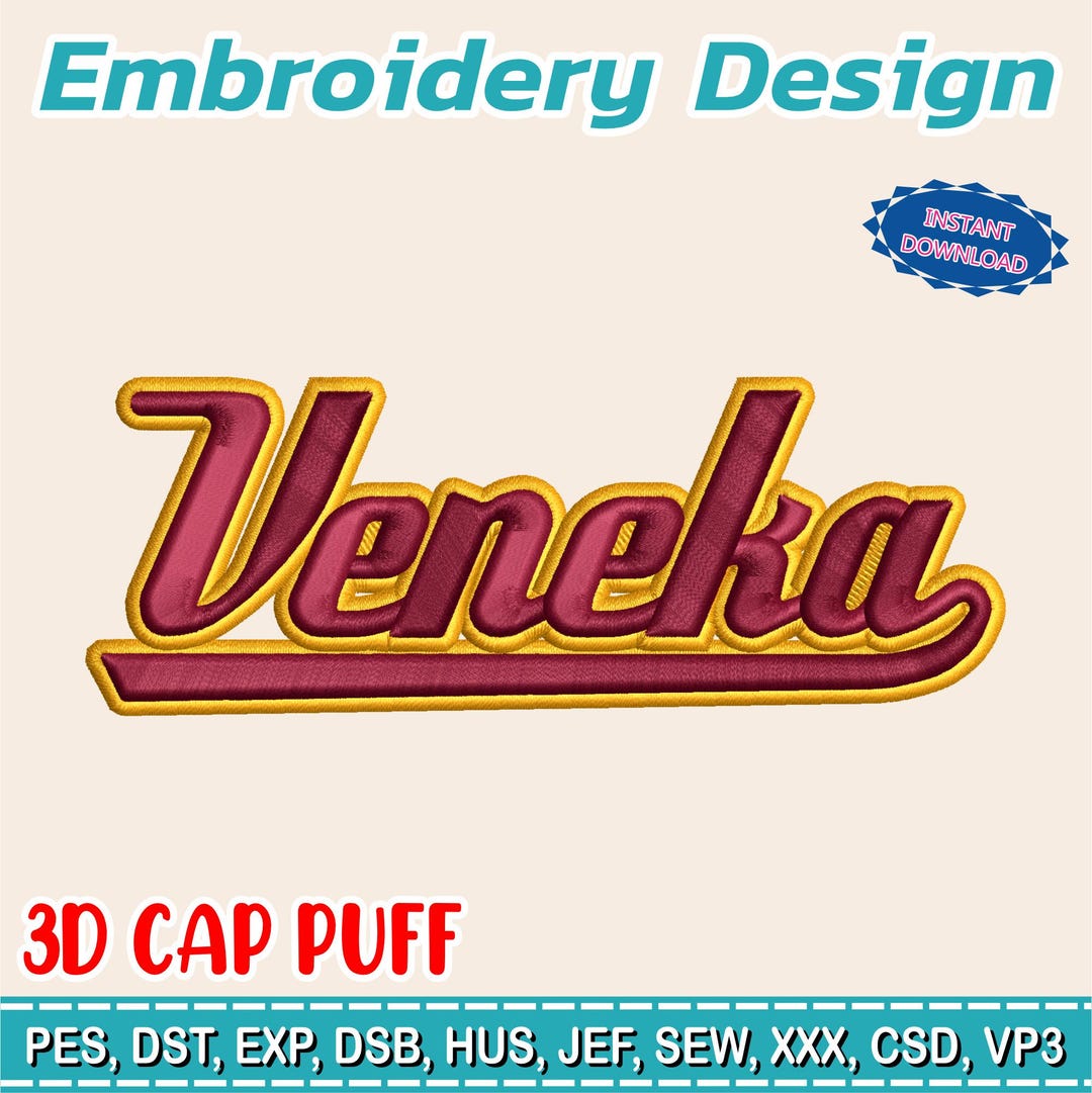 3D Foam Cap Embroidery Design / 3D Foam Embroidery Font / VENEKA 3D CAP ...