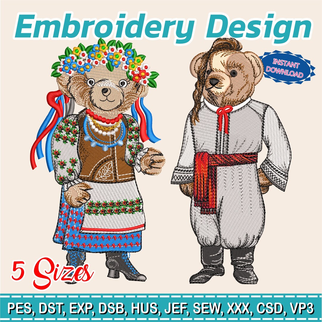 Design to Embroider / Beautiful Bears / Fashionable Bears / Well ...