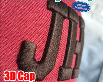 Design to Embroider 3D Foamy Cap / 3D College Puff Foam Embroidery Font ...