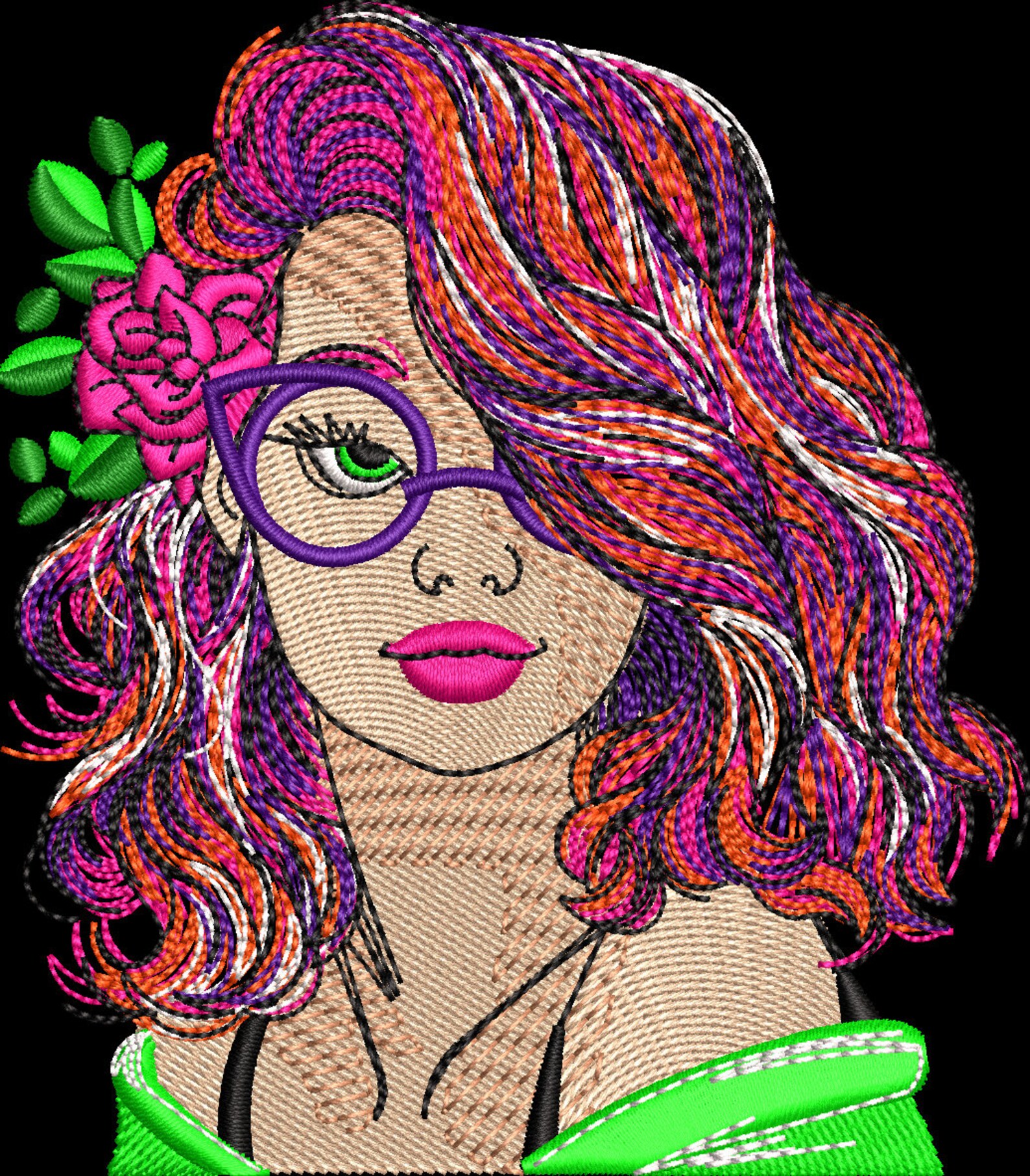 4 in 1 Embroidery Designs Women Faces with African American | Etsy