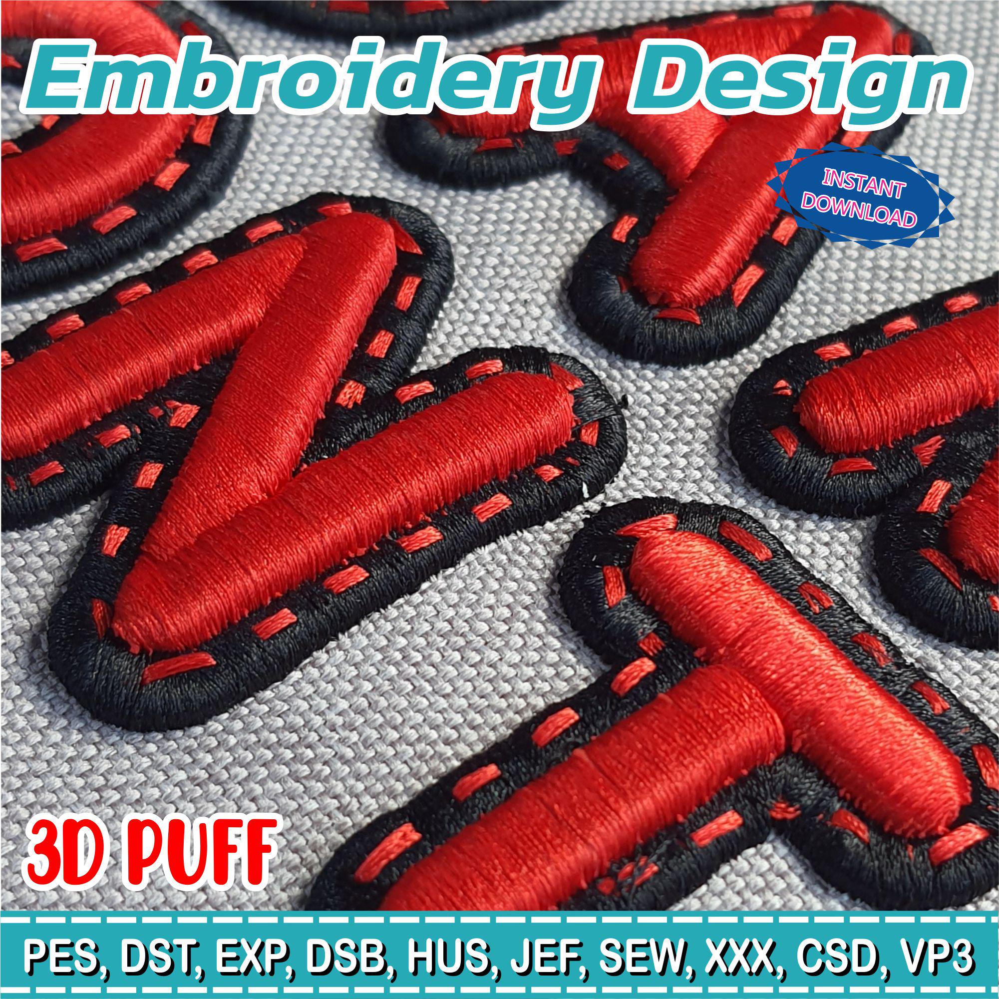 Design to Embroider 3D Foamy Cap / Round Double 3D Font / Puff Foam ...