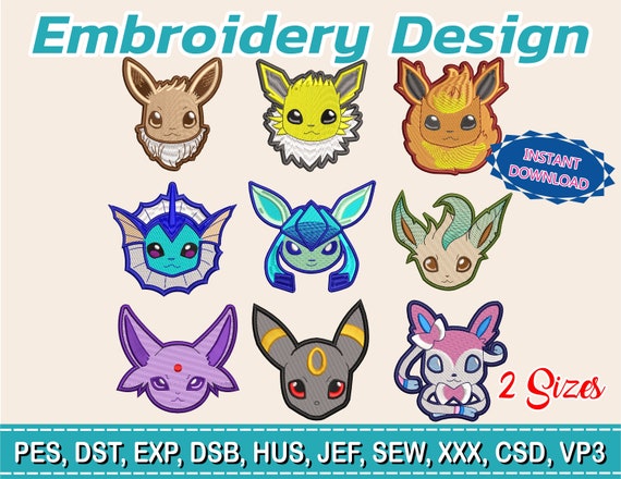 9 en 1 Diseño para Bordar / Pokémon Go / Pikachu / Pokebola / - Etsy España