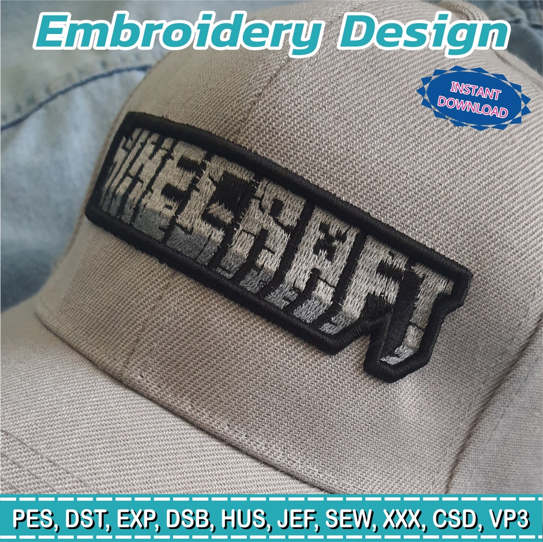 Embroidery Design CAP 3D Foamy / Minecraft / Embossed Embroidery ...