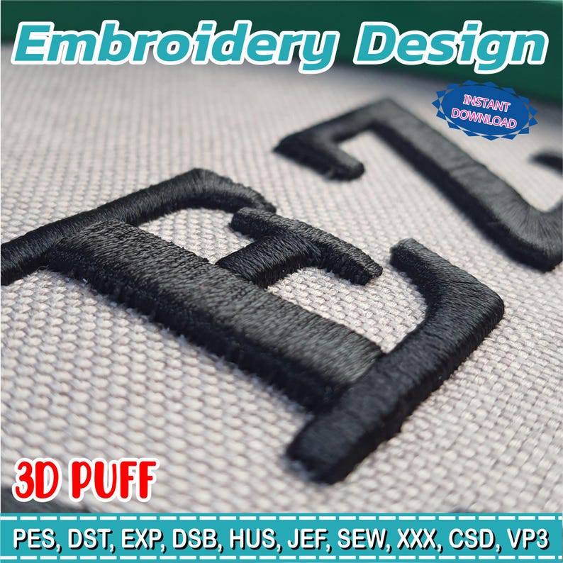 Greek Alphabet 3D Foam Letters | Puff Embroidery Font | Satin Stitch ...