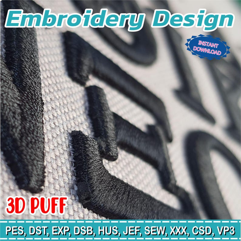Greek Alphabet 3D Foam Letters | Puff Embroidery Font | Satin Stitch ...
