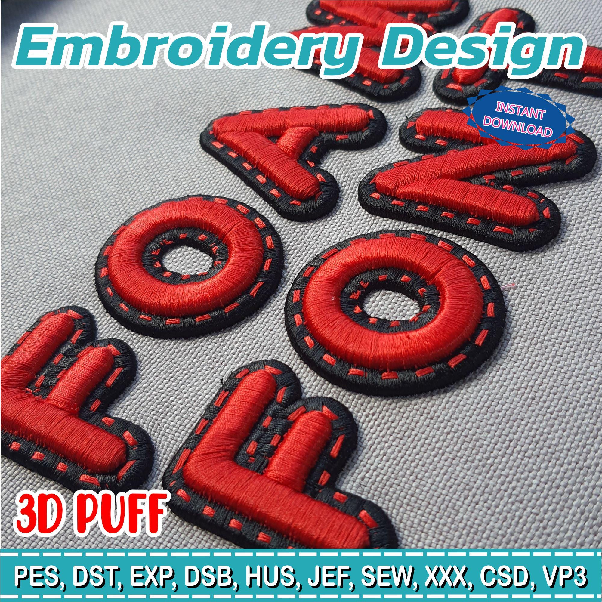 Design to Embroider 3D Foamy Cap / Round Double 3D Font / Puff Foam ...