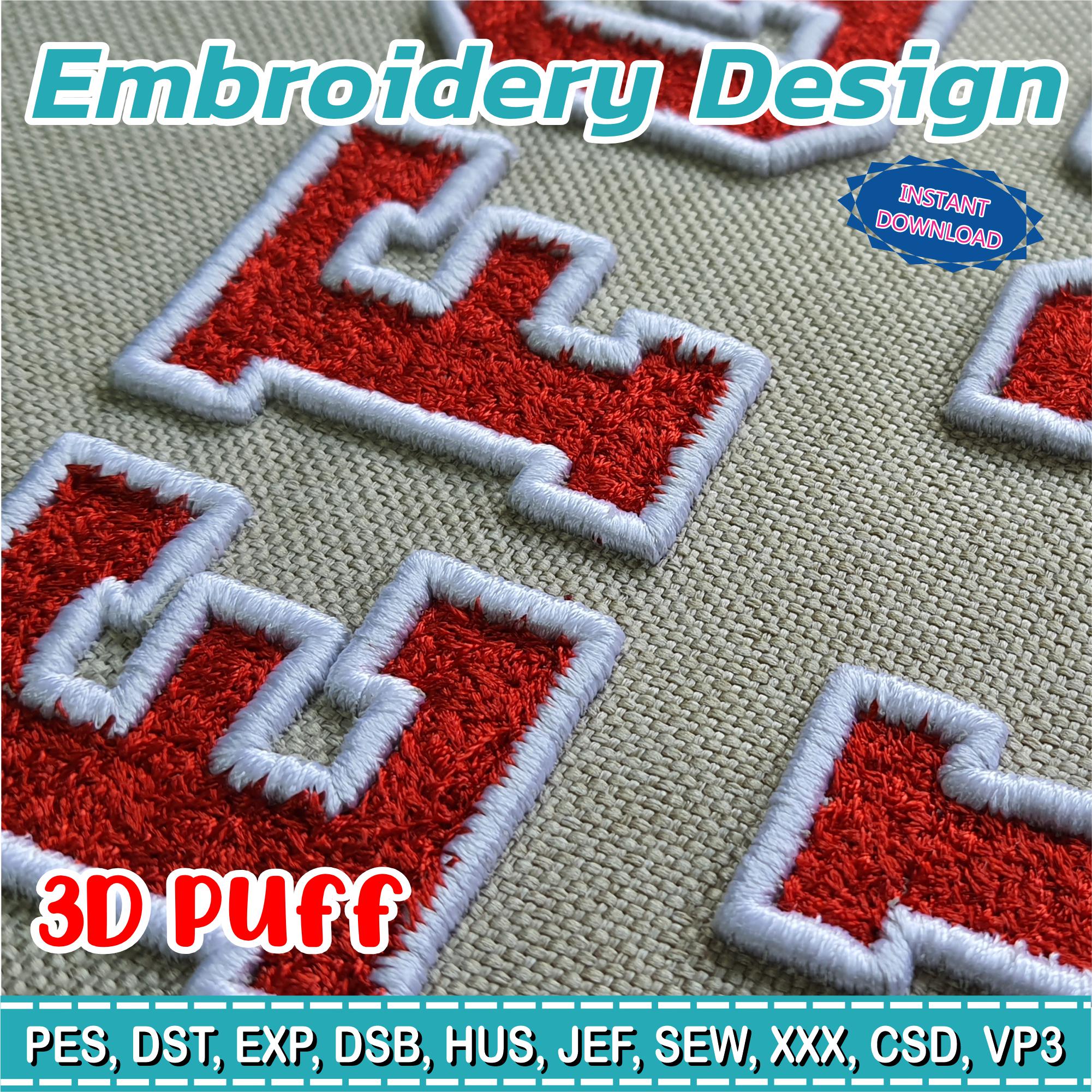 Design to Embroider 3D Foamy Cap Pff / FAKE CHENILLE ALPHABET ...