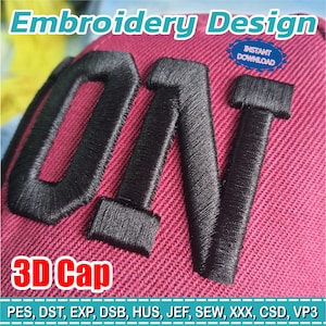 Design to Embroider 3D Foamy Cap / 3D College Puff Foam Embroidery Font ...