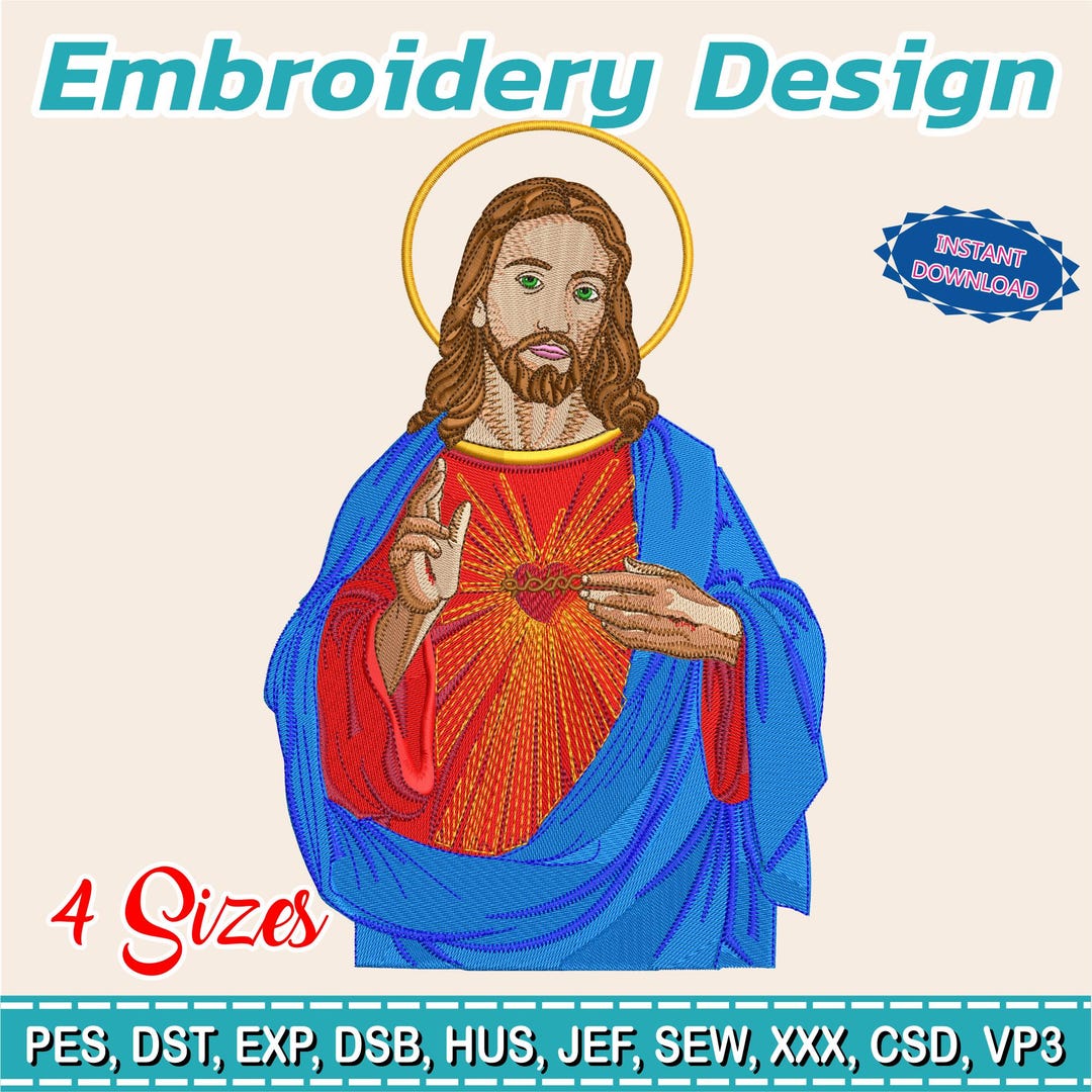 Embroidery Design / Heart of Jesus / Religious Embroidery / Catholic ...