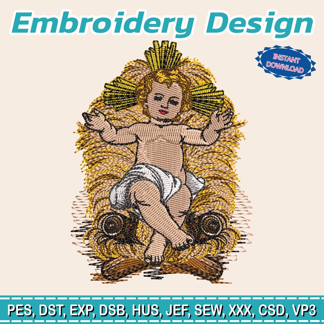 Embroidery Design / Baby Jesus / the Messiah is Born / Religious ...