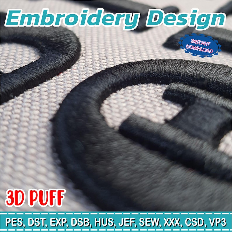 Greek Alphabet 3D Foam Letters | Puff Embroidery Font | Satin Stitch ...