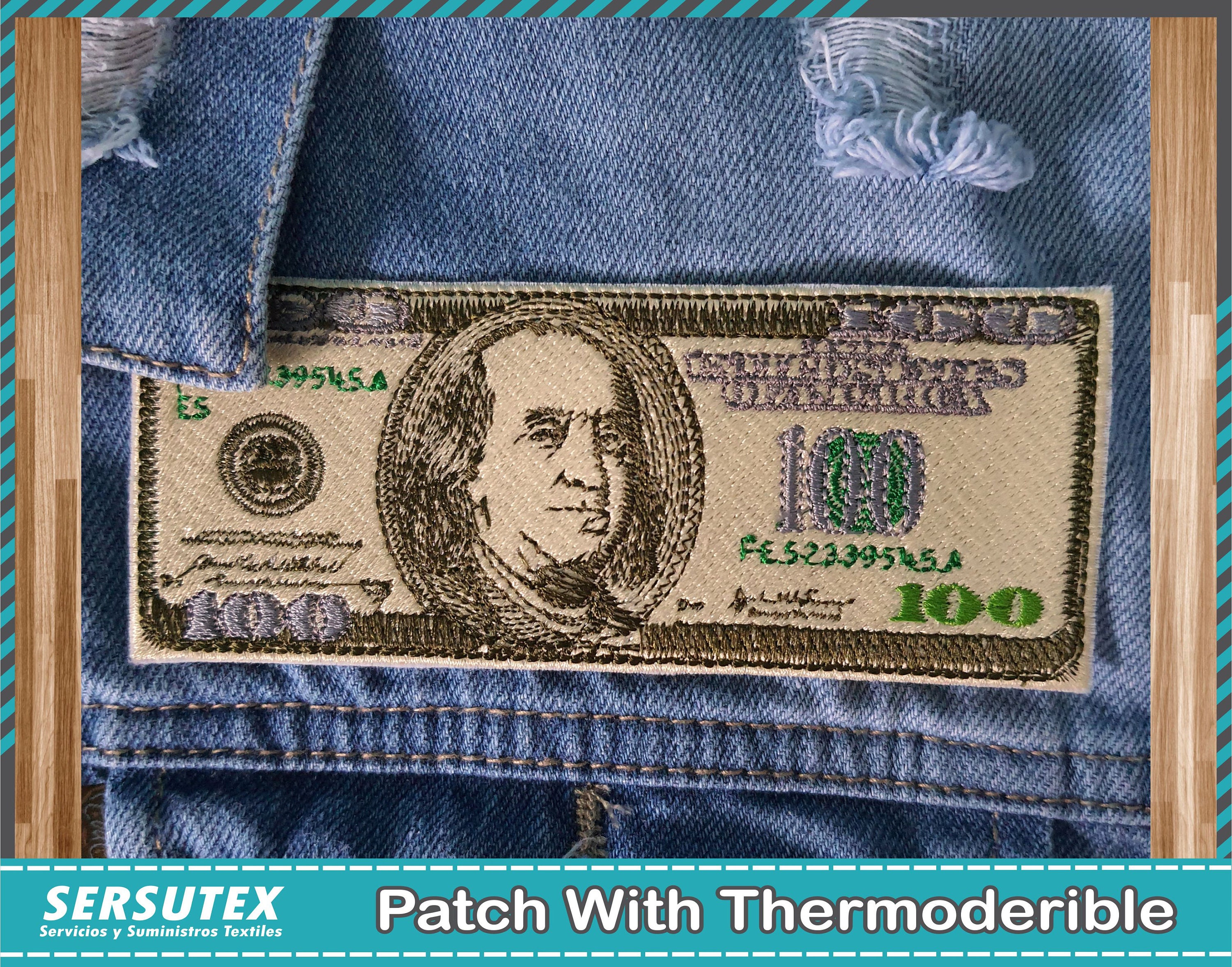 100 US Dollar Bill Patch Benjamin Franklin Iron Patch Ready - Etsy