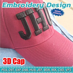 Design to Embroider 3D Foamy Cap / 3D College Puff Foam Embroidery Font ...