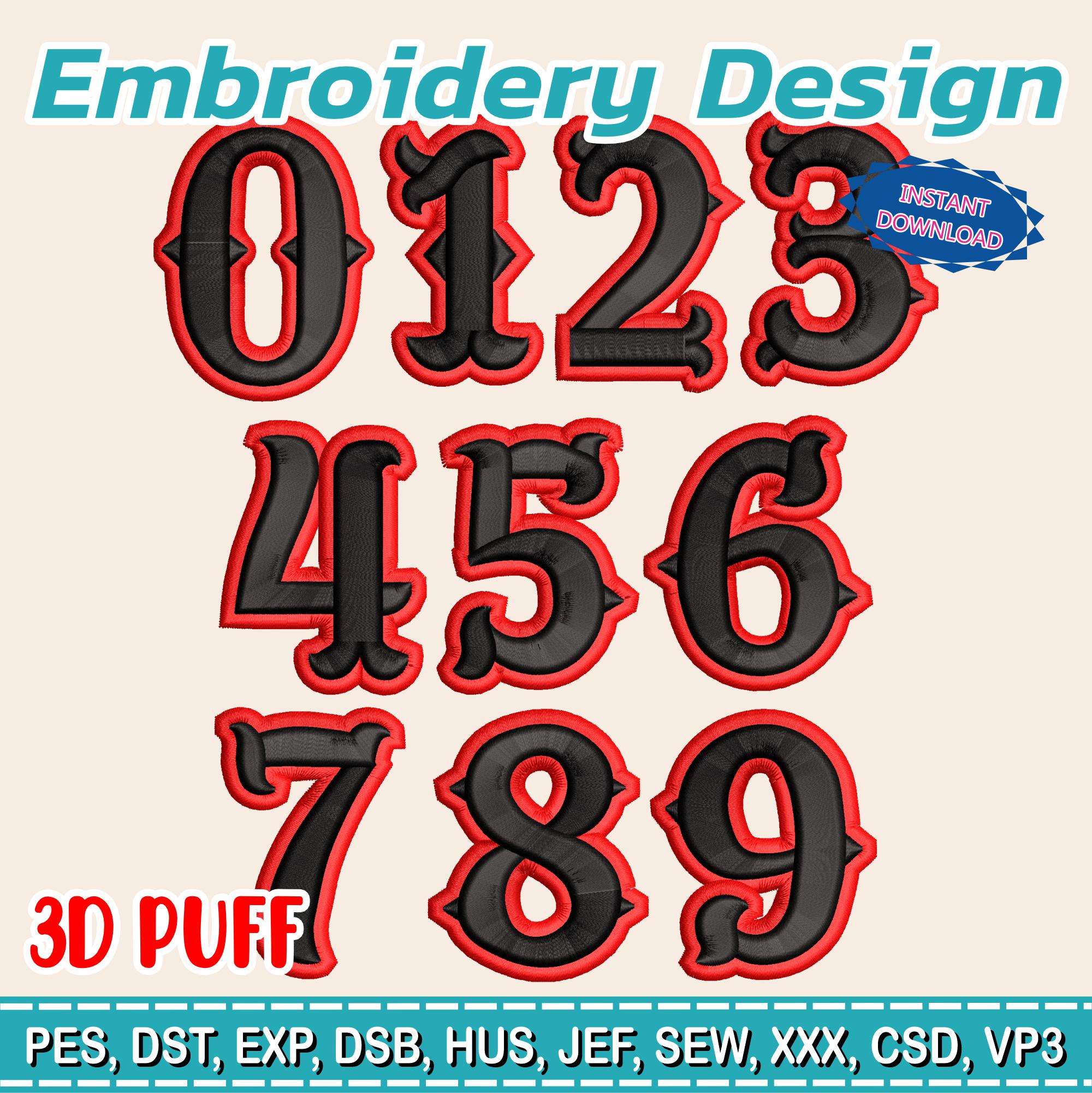 3D Puff Varsity Embroidery Font | Bold Puffy Alphabet Letters for Hats ...