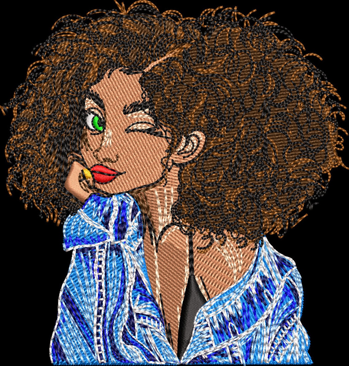 2 in 1 Embroidery Designs Women Faces with African American | Etsy