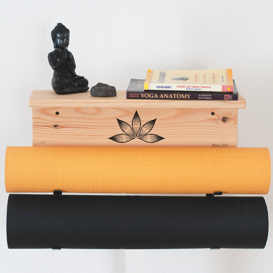 Maloo Yoga Mat Holder, Gym Mat Wall Mount, Wall Decor, Yogamat Shelf ...