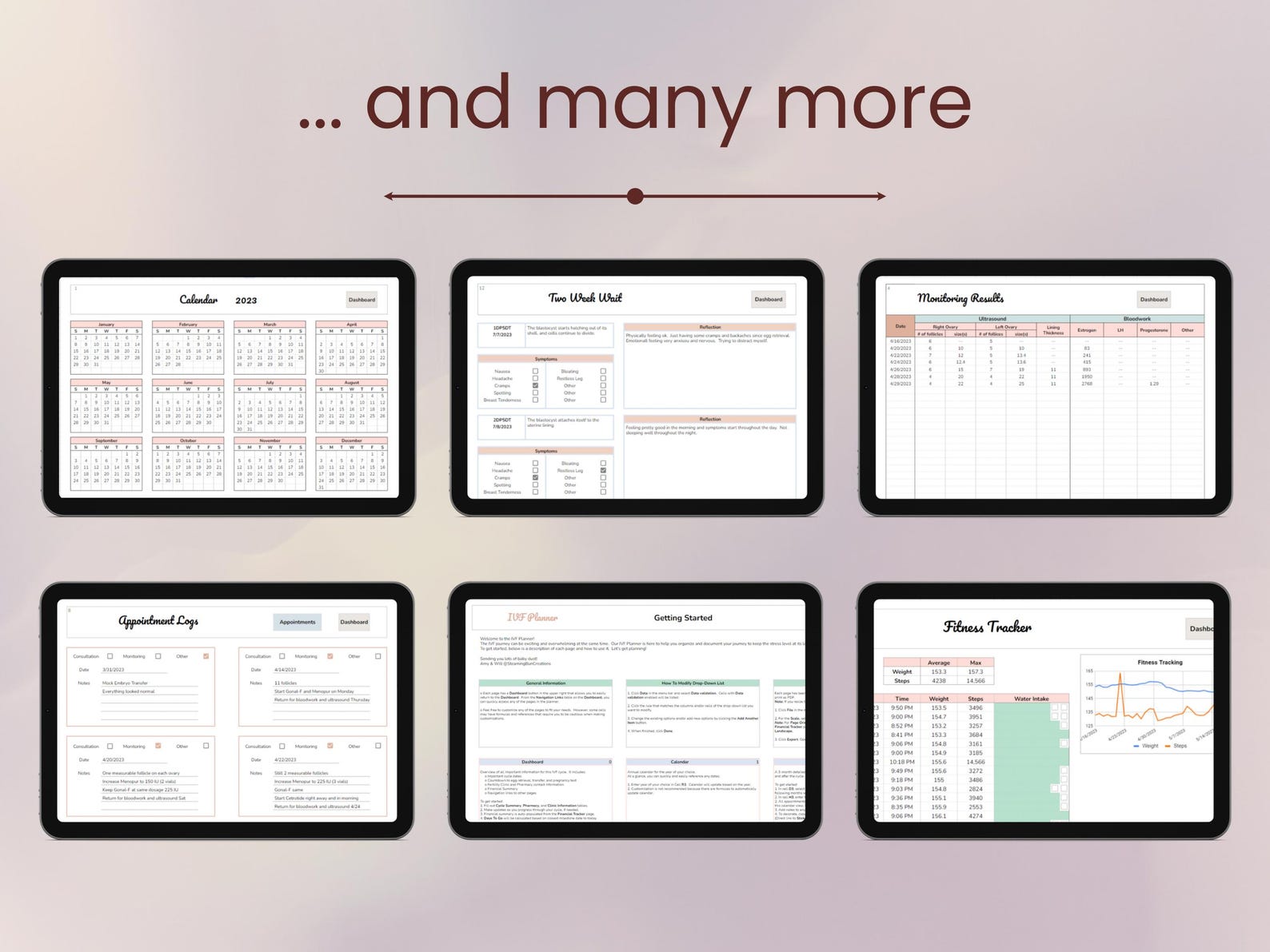 Digital IVF Tracking Spreadsheet | Fertility Treatment Planner ...