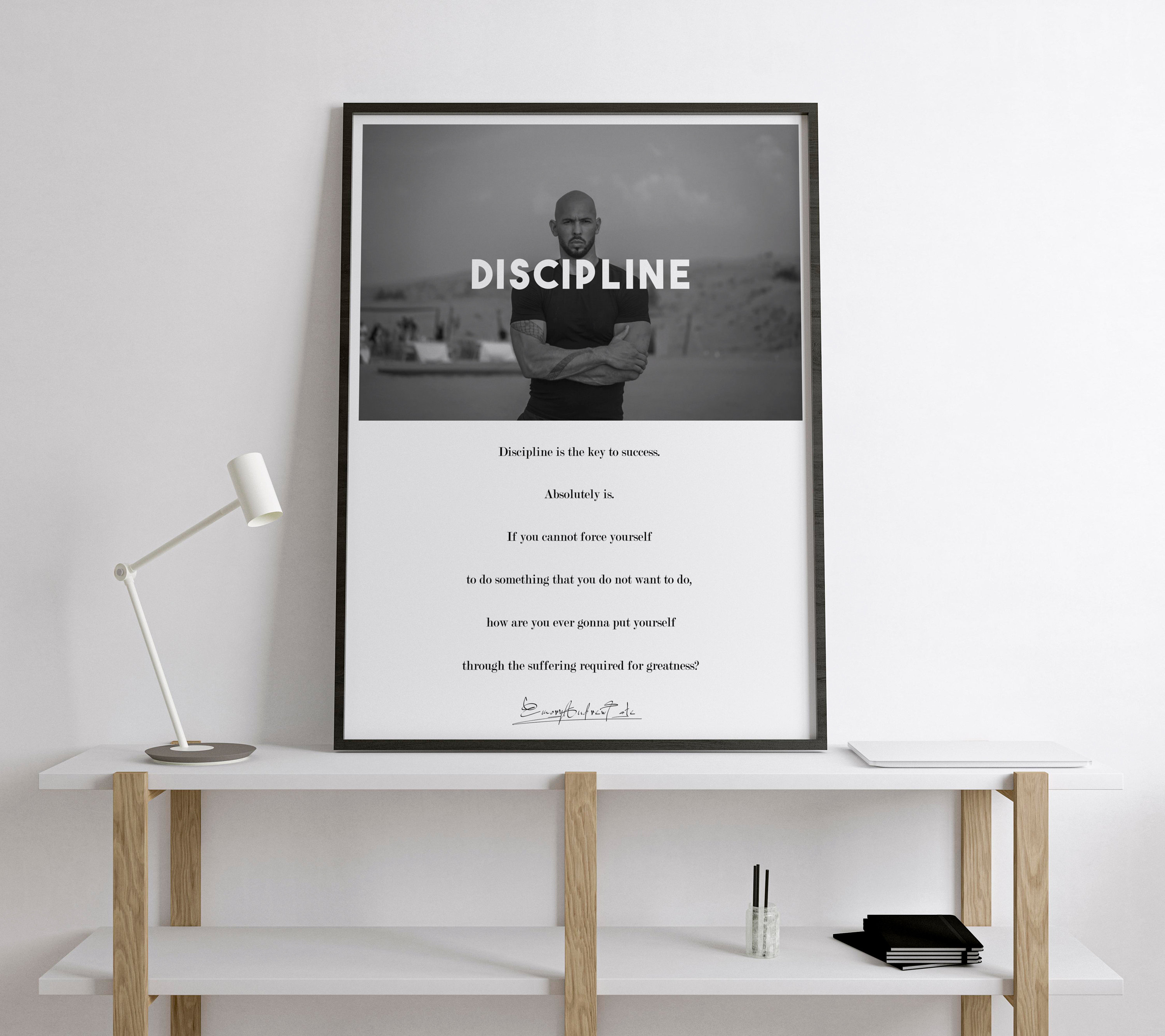 Andrew Tate Inspirational Quote Poster Print, Andrew Tate Discipline Poster
