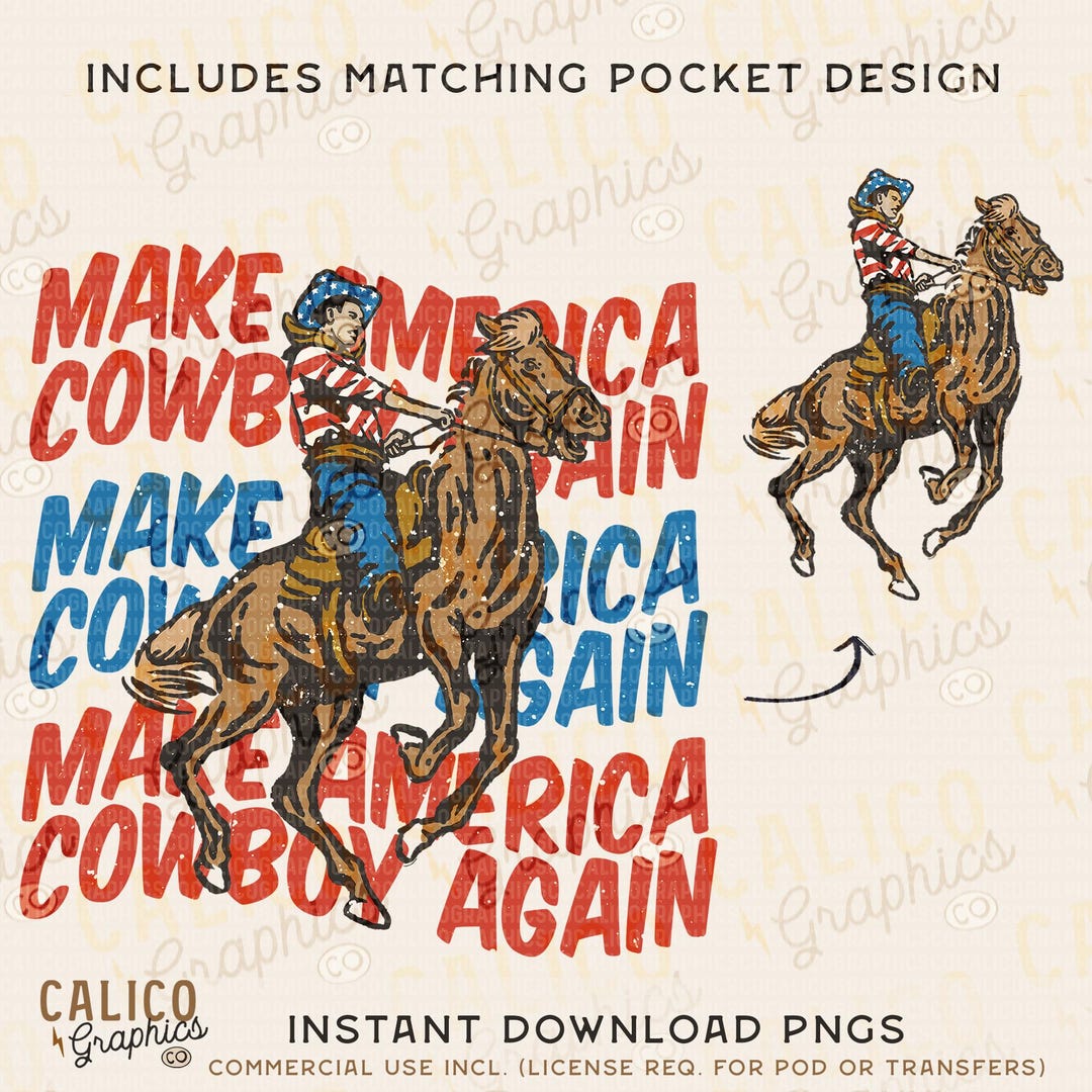 Make American Cowboy Again 4th of July Western Instant Digital Download ...