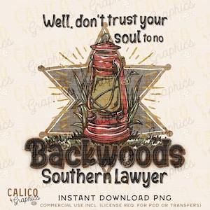 Backwoods Southern Lawyer 90s Country Music Western Instant Digital ...