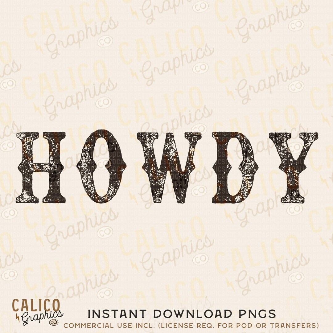 Howdy Text Only Designs Western Instant Digital Download | Trendy ...