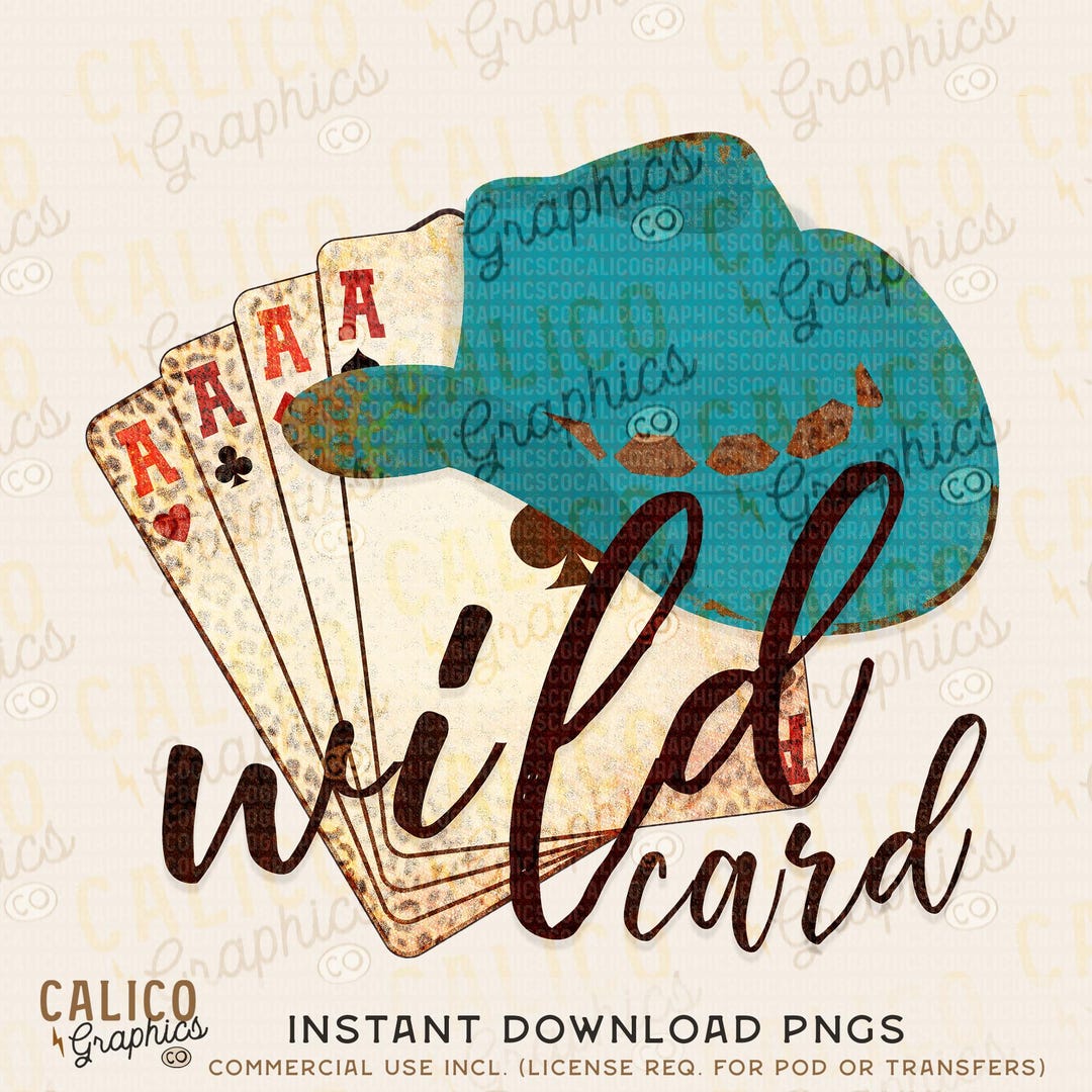 Wild Card Cowboy Hat Playing Cards Western Instant Digital Download ...
