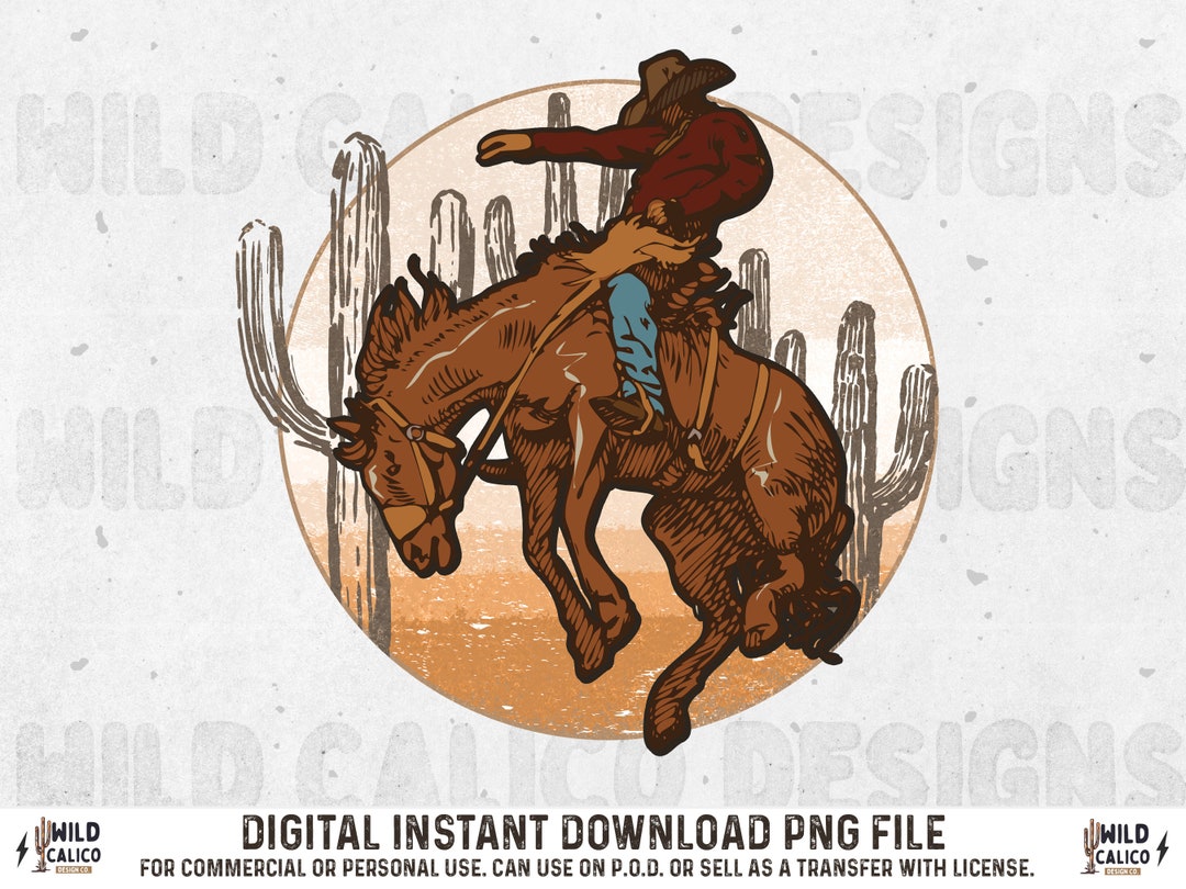 Cowboy Rodeo Desert Scenery Cactus Western PNG Sublimations - Etsy