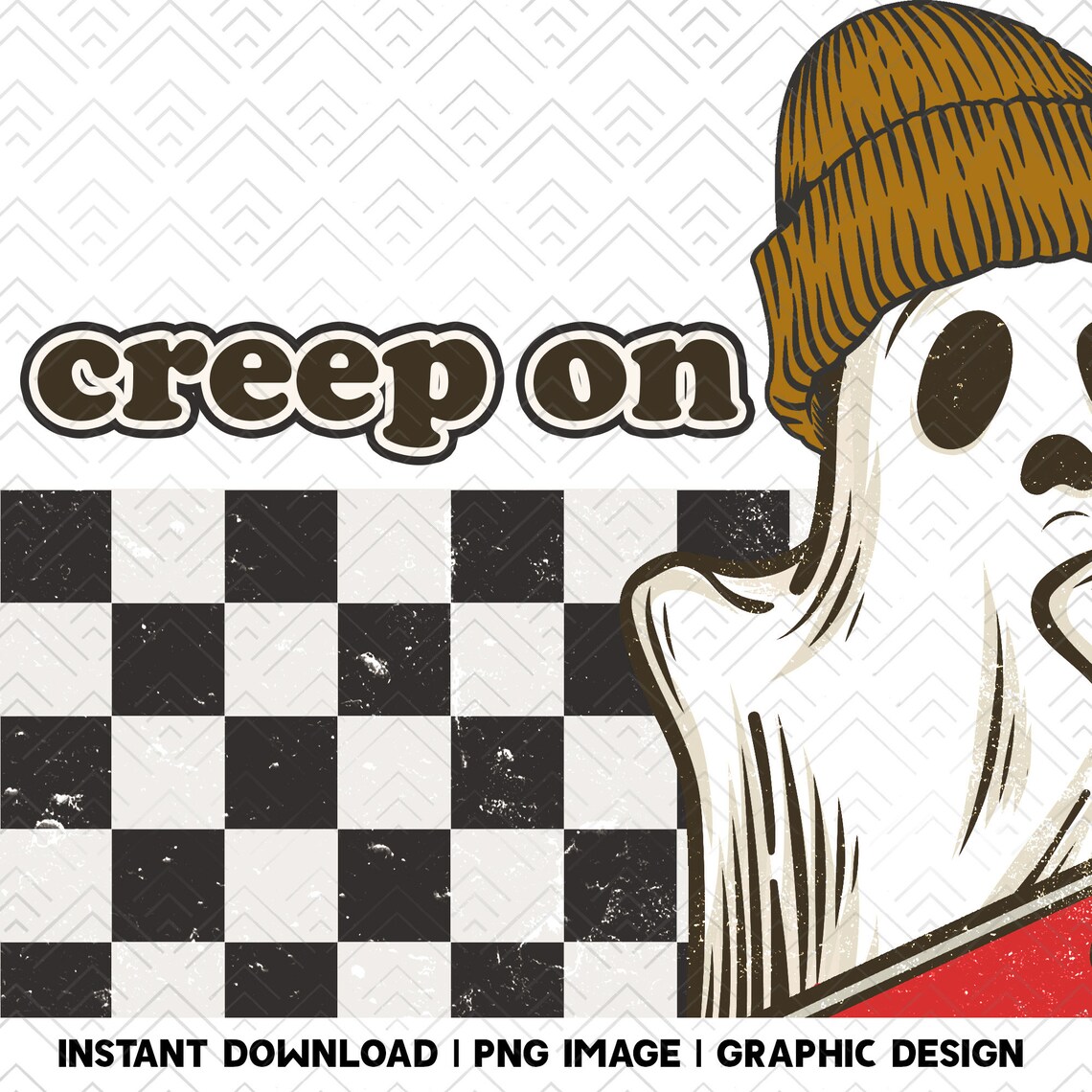 Creep on Creepin on Cool Ghost Halloween Retro Sublimations - Etsy