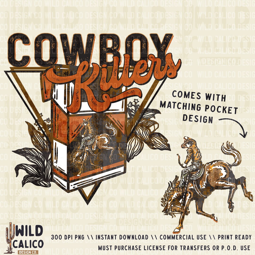 Cowboy Killers With Pocket Design Western Instant Digital Download ...