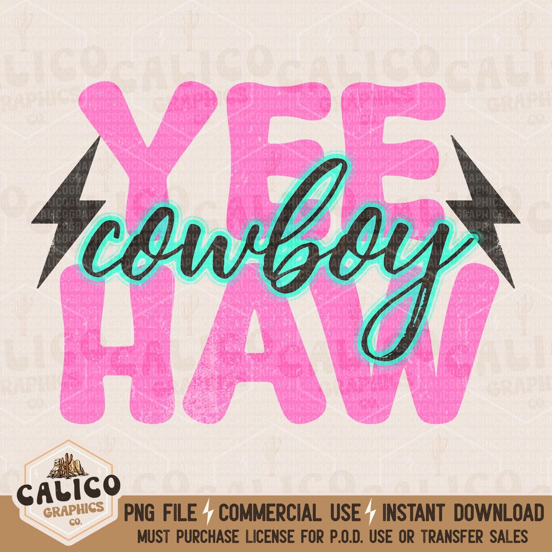 Yeehaw Yee Haw Cowboy Western Instant Digital Download Trendy Western ...